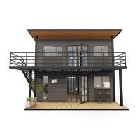 China Main structure Wooden Galvanized Steel Square Tubes 4 Bedroom Bilayer Prefab Expandable Container House Design for Mall for sale