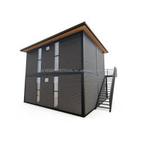 China Main structure Wooden Galvanized Steel Square Tubes 4 Bedroom Bilayer Prefab Expandable Container House Design for Mall for sale