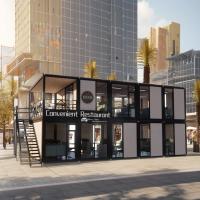 China Customized Color Easy Assembly Modular Prefabricated Housing for Restaurant Shop Mall Supermarket Container Home Bar Design for sale