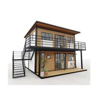 China 20ft/40ft Steel Frame Galvanized Steel Bending 180g Modern 4 Bedroom Bilayer Prefab Expandable Container House Design for Mall for sale