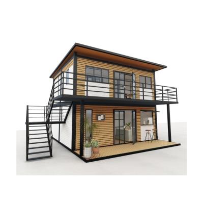 China 20ft/40ft Steel Frame Galvanized Steel Bending 180g Modern 4 Bedroom Bilayer Prefab Expandable Container House Design for Mall for sale