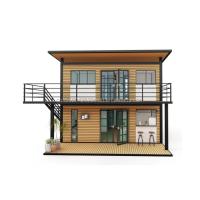 China 20ft/40ft Steel Frame Galvanized Steel Bending 180g Modern 4 Bedroom Bilayer Prefab Expandable Container House Design for Mall for sale