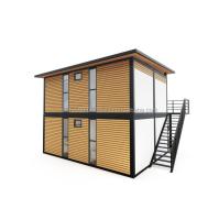 China 20ft/40ft Steel Frame Galvanized Steel Bending 180g Modern 4 Bedroom Bilayer Prefab Expandable Container House Design for Mall for sale