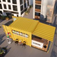 China Log Wall 10ft Expandable Steel Container Prefab Container Bar for Outdoor Fast Food Modified Shipping Container Houses for sale