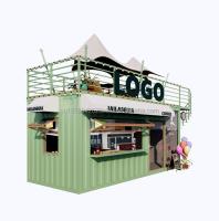 China Portable 10ft 20ft Prefabricated Steel Structure Container Houses Mobile Bar Shop for Fast Food Wall 50mm Wave Sandwich Panel for sale