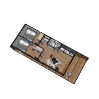 China Galvanized Steel Bending Portable Modular 2-3 Bedroom Prefab Flat Pack Mobile Garden Cabin Hotels Villas Ready-Made Homes for sale
