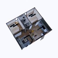 China Galvanized Steel Bending 180g EU Modern 2 Bedroom Prefab Steel Expandable Container House Design for Mall Application for sale