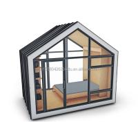 China Modified Shipping Container Prefab House Triangle Roof and Stable Wood Foundation for Residential Steel Container Home for sale