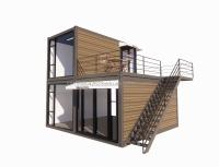 China 40ft 20ft Deluxe Bedroom Large Glass Studio Movable Wood House Wall 50/75/100mm Wave Sandwich Panel Customized Color Hotels for sale