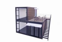 China 40ft 20ft Deluxe Bedroom Large Glass Studio Movable Wood House Wall 50/75/100mm Wave Sandwich Panel Customized Color Hotels for sale