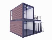 China 40ft 20ft Deluxe Bedroom Large Glass Studio Movable Wood House Wall 50/75/100mm Wave Sandwich Panel Customized Color Hotels for sale
