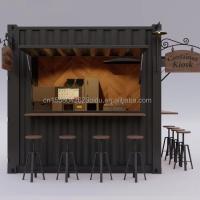 China Modern 10 ft 20 ft Prefabricated Steel Shop Container Kiosk Mobile Mini Bar for Outdoor Kitchen and Restaurant Movable Design Shop for sale