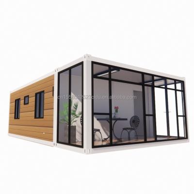 China 20ft Modern Expandable Container House for Carport Prefabricated Mobile Steel Sandwich Panel Material Hotel Restaurant Bar for sale