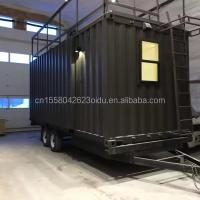 China Customized Color Galvanized Steel Bending 180g Fast-Food Restaurant and Pop-Up Shop Mini Store Tiny Mobile Shop with Wheels for sale