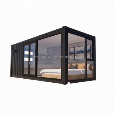 China 50/75/100mm Wave Sandwich Panel Wall Modern 20ft EU Prefabricated Container houses Wooden House Independent Garden Apartment for Hotel for sale