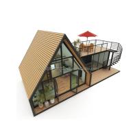 China EU Modern Triangular Wooden Steel Structure House for Hotel or Carport Main Structure of Galvanized Steel Square Tubes for sale
