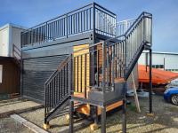 China 20ft Flat Pack Container Modern Design Steel Prefabricated Mobile Home Coffee Bar Shop with Terrace and Outdoor Application for sale