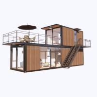 China 3 Bedroom Modular Prefab Container House Modern Design Steel Wall Panel Wooden Color Expandable Prefabricated for Living for sale