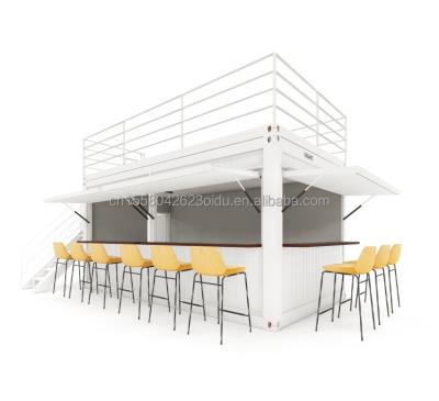 China Double-Story Prefab Container House for Mall Boba Style 50/75/100mm Wave Sandwich Panel Wall and Modern Design Terrace for sale