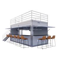 China Double-Story Prefab Container House for Mall Boba Style 50/75/100mm Wave Sandwich Panel Wall and Modern Design Terrace for sale