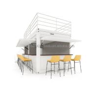 China Double-Story Prefab Container House for Mall Boba Style 50/75/100mm Wave Sandwich Panel Wall and Modern Design Terrace for sale