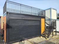China Double-Story Prefab Container House for Mall Boba Style 50/75/100mm Wave Sandwich Panel Wall and Modern Design Terrace for sale