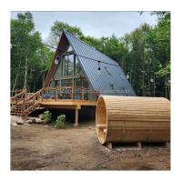 China 50/75/100mm Wall Wave Sandwich Panel Modern Design Triangular Modular Wooden Prefabricated House for Small Villas Luxury Style for sale