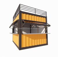 China Wall 50/75/100mm Wave Sandwich Panel 20ft/40ft Prefabricated Mobile Bar Customizable 10 FT Modern Prefab Tiny Shop for sale