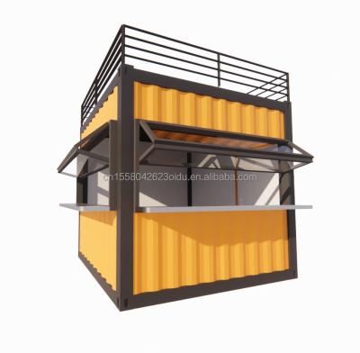 China Wall 50/75/100mm Wave Sandwich Panel 20ft/40ft Prefabricated Mobile Bar Customizable 10 FT Modern Prefab Tiny Shop for sale