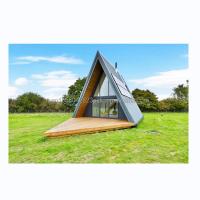 China EU Triangle A-Shaped Steel Structure Frame Room Modern Tiny House Prefab Kit Luxury Triangle A-Frame House with Wooden Houses for sale