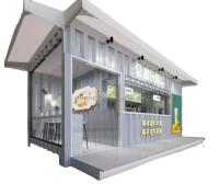 China Hotel Prefab Movable Shop Modern Design Prefabricated Restaurant Bar Sales Kiosk Tiny Home Made of Steel Sandwich Panel for sale