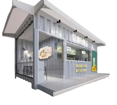 China Hotel Prefab Movable Shop Modern Design Prefabricated Restaurant Bar Sales Kiosk Tiny Home Made of Steel Sandwich Panel for sale