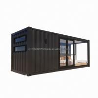 China 50/75/100mm Wave Sandwich Panel Wood Bathrooms and Aluminum Alloy Windows Steel Wooden Structure Flat Pack Container House for Garden Hotels for sale