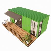 China Wooden 20ft Container Office Steel Structure Frame Welded Flat Packaging Container House Garden House for sale