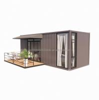 China Wooden 20ft Container Office Steel Structure Frame Welded Flat Packaging Container House Garden House for sale