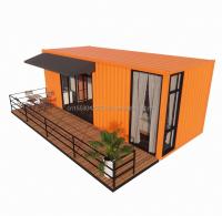 China Wooden 20ft Container Office Steel Structure Frame Welded Flat Packaging Container House Garden House for sale