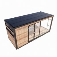 China Galvanized Steel Square Tubes Modern Design Container House with Wooden Exterior Garden and Independent Restaurant for sale