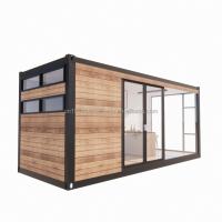 China Galvanized Steel Square Tubes Modern Design Container House with Wooden Exterior Garden and Independent Restaurant for sale
