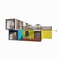 China 10ft 20ft Steel Shipping Container Prefabricated House Shop Bar Workshop Home Bedroom Hotel 40ft Size with Sandwich Panel for sale