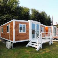 China EU Wooden 2 Bedroom Modular Prefab Houses with Modern Design and Galvanized Steel Square Tubes Expandable Container House for sale
