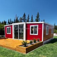 China EU Wooden 2 Bedroom Modular Prefab Houses with Modern Design and Galvanized Steel Square Tubes Expandable Container House for sale