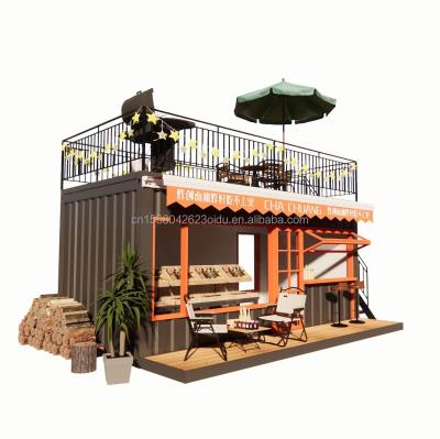 China Modern Design Style 10 ft 20 ft Mobile Bar Prefabricated House Container Store Outdoor Steel Sandwich Panel Coffee Shop for sale
