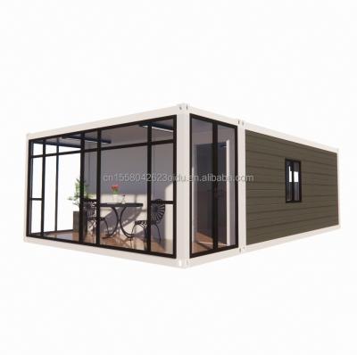 China Steel Structure Frame Welded EU Luxury 20FT Combination Flat Packaging Container 2 Bedrooms Family Residential Mobile Home for sale