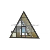 China Resort Triangle Shape Wooden House Steel Frame with Galvanized Steel Bending 180g and 50/75/100mm Wave Sandwich Panel Walls for sale