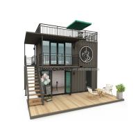 China Modern Design Style Double-Storey Steel Sandwich Panel Outdoor Container Bar Coffee Shop for Food Beverage Business for sale