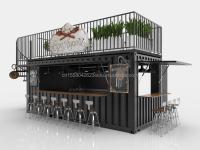China Modern Design Style Double-Storey Steel Sandwich Panel Outdoor Container Bar Coffee Shop for Food Beverage Business for sale