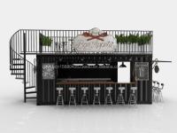 China Modern Design Style Double-Storey Steel Sandwich Panel Outdoor Container Bar Coffee Shop for Food Beverage Business for sale