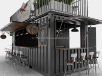 China Modern Design Style Double-Storey Steel Sandwich Panel Outdoor Container Bar Coffee Shop for Food Beverage Business for sale