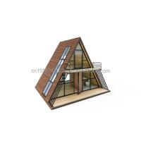China Resort Triangle Shape Wooden House Steel Frame with Galvanized Steel Bending 180g and 50/75/100mm Wave Sandwich Panel Walls for sale
