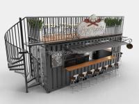 China Modern Design Style Double-Storey Steel Sandwich Panel Outdoor Container Bar Coffee Shop for Food Beverage Business for sale